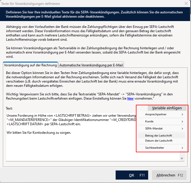 Lastschriften einrichten und ausführen